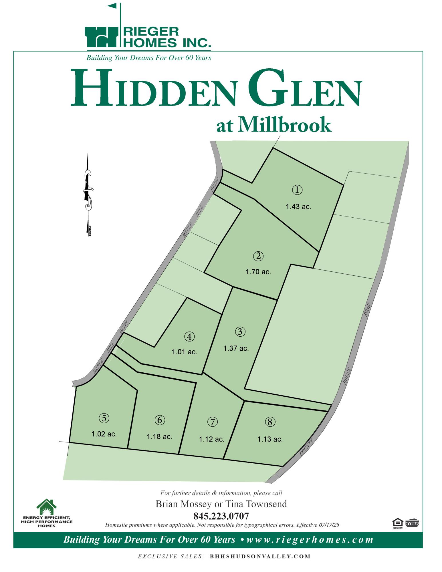 Hidden Glen at Millbrook Map | Custom Homes in Millbrook | Rieger Homes ...